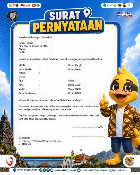 Bayar Pajak Kendaraan Jawa Tengah Tanpa KTP 2026 - Samsat Ungaran